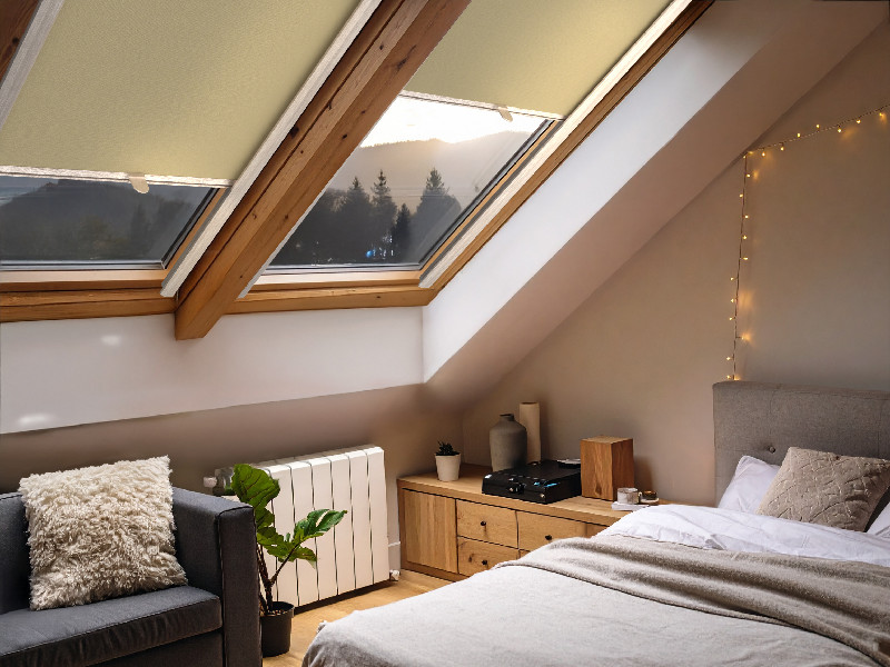 Roleta materiałowa blackout dachowa termo thermo na wymiar - oslonaokna.pl